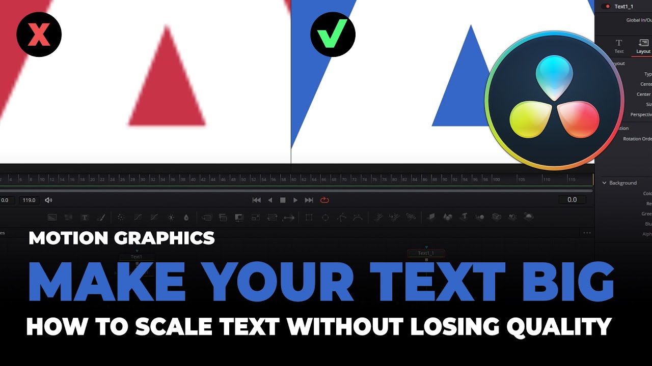How To Scale Motion Graphics Text Without Losing Quality | DVResolve.com
